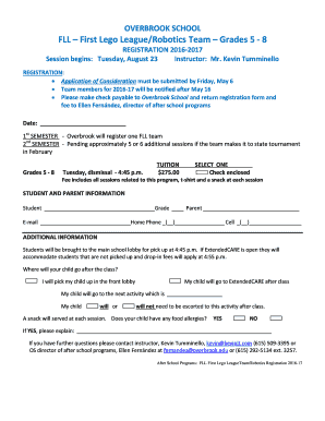 Fillable Online Register here - Overbrook School Fax Email Print ...