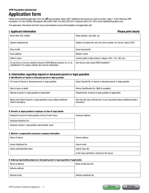 Fillable Online SFM Foundation Scholarship Application Fax Email Print ...
