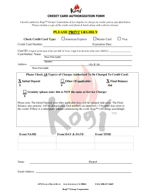 Fillable Online I hereby authorize Kogi Group Corporation of Los ...