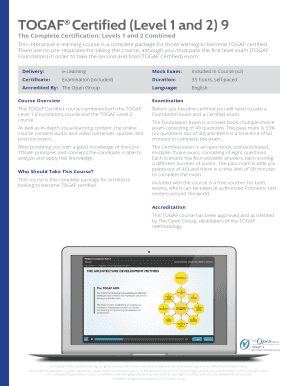 Fillable Online TOGAF Certified (Level 1 and 2) 9 Fax Email Print ...