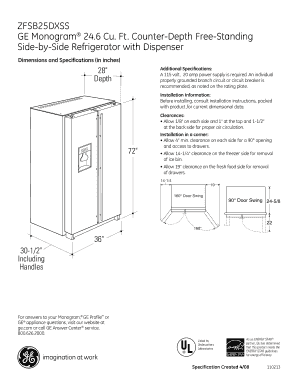 Fillable Online GE Monogram 24 Fax Email Print - pdfFiller