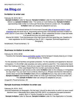 Fillable Online mh0i12 rg Sample business invitation to enter usa Fax ...