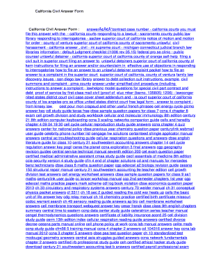 Fillable Online bctsq California Civil Answer Form. California Civil ...