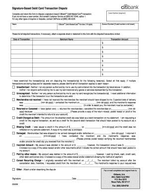 Fillable Online Signature-Based Debit Card Transaction Dispute Fax ...