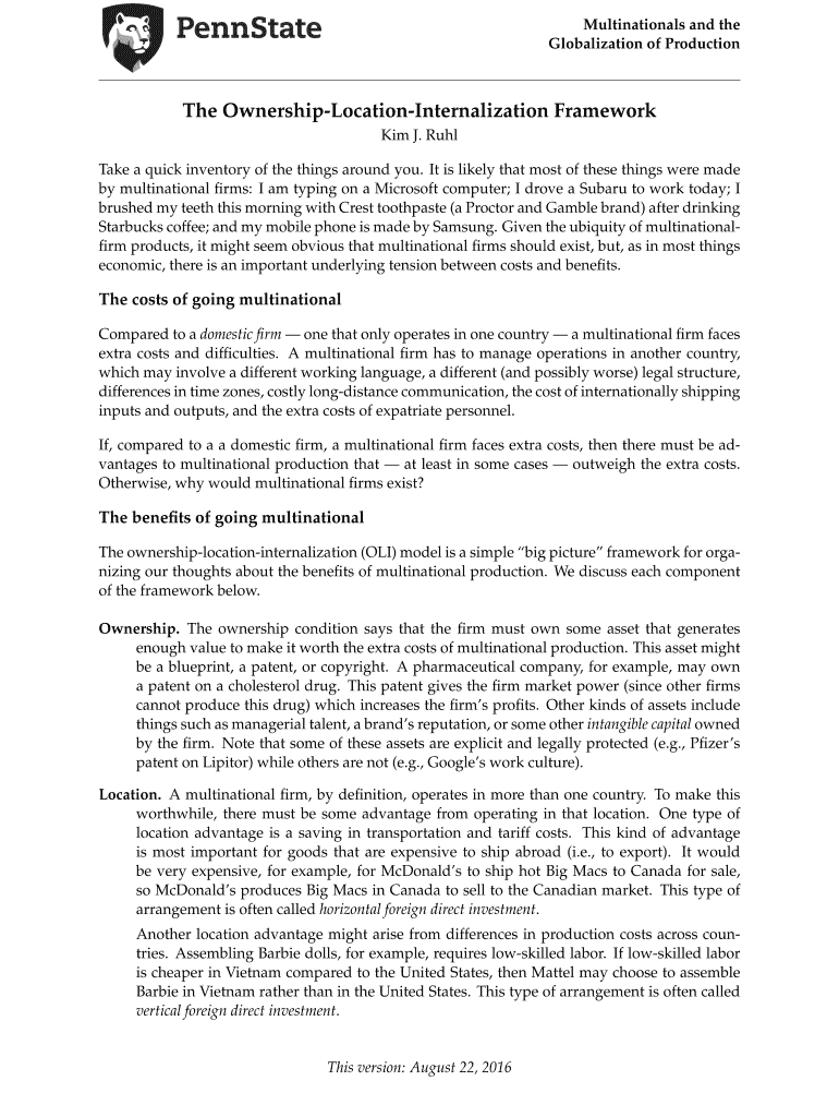Fillable Online Multinational Firms and the Structure of International ...