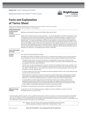 Fillable Online Brighthouse Shield Level SelectorSM 3-Year Annuity Fax ...