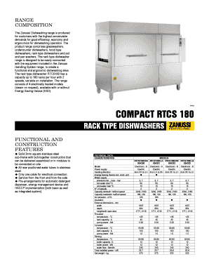 Fillable Online RACK TYPE DISHWASHERS Fax Email Print - pdfFiller