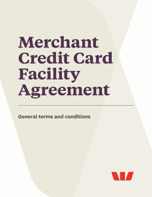 Fillable Online Merchant Credit Card Facility Agreement - Westpac Fax ...