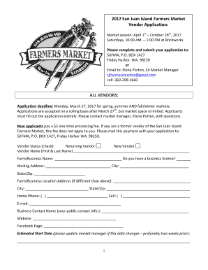 Fillable Online Processed Food Vendor Application Packet - San Juan ...