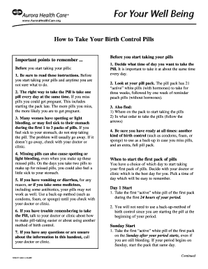 Fillable Online How to Take Your Birth Control Pills Fax Email Print ...