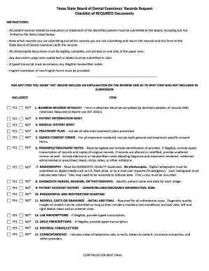 Fillable Online tsbde texas Texas State Board of Dental Examiners ...