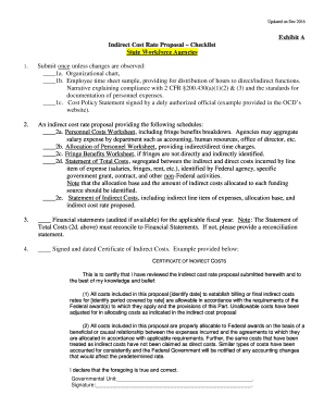 Fillable Online dol Indirect Cost Rate Proposal Checklist - dol Fax ...