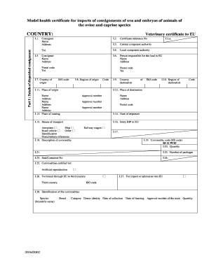 Fillable Online aphis usda Model health certificate for imports of ...