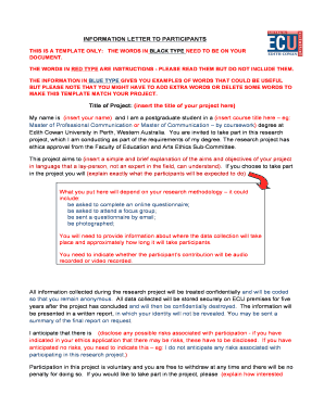 Fillable Online INFORMATION LETTER TO PARTICIPANTS Fax Email Print ...