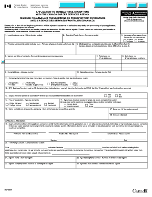 Fillable Online cbsa-asfc gc Application to Transact Highway Operations ...