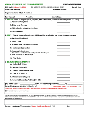 Fillable Online sde ct ANNUAL REVENUE AND COST EXPENDITURE REPORT ...