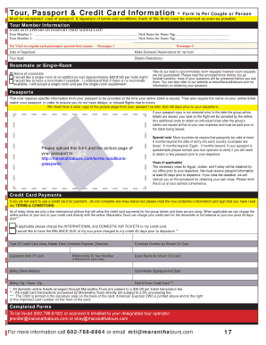 Fillable Online Tour, Passport & Credit Card Information - Fax Email Print - pdfFiller