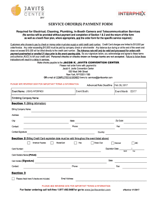 Fillable Online SERVICE ORDER(S) PAYMENT FORM Fax Email Print - pdfFiller