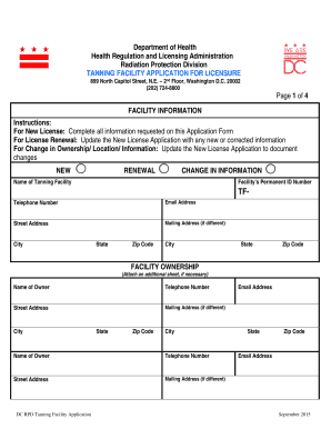 Fillable Online doh dc Department of Health Health Regulation and ...