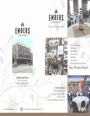 Fillable Online Private Events Menu Fax Email Print - pdfFiller