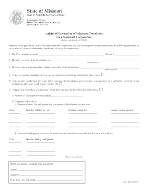 Fillable Online sos mo Statement of Resignation of Registered Agent of ...