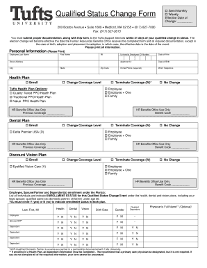 Fillable Online access tufts Qualified Status Change Form - Access ...
