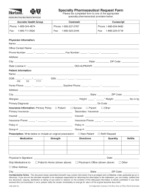 Fillable Online Specialty Pharmaceutical Request Form Fax Email Print ...