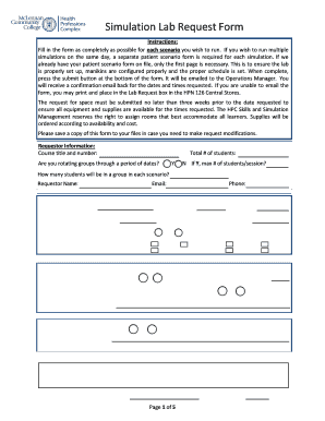 Fillable Online mclennan Sim Lab Request Form New - mclennan Fax Email ...