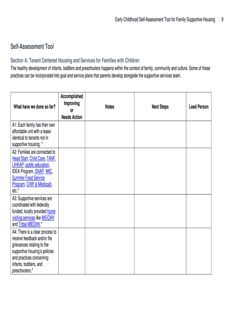 Fillable Online csh ECD-Family-Supportive Housing -Self-Assessment-Tool ...