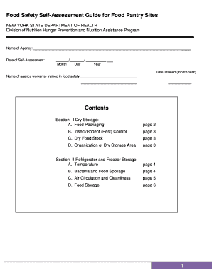 Fillable Online Food Safety Self-Assessment Guide for Food Pantry Sites ...