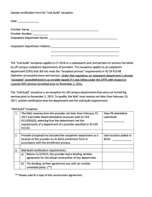 Fillable Online Sample Mid Build Certification Form. Sample Mid Build ...