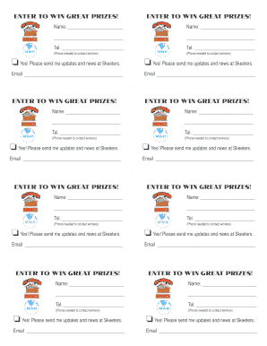 Fillable Online ENTER TO WIN GREAT PRIZES Fax Email Print - pdfFiller