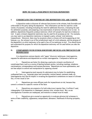Fillable Online HOW TO TAKE A PERCIPIENT WITNESS DEPOSITION Fax Email ...