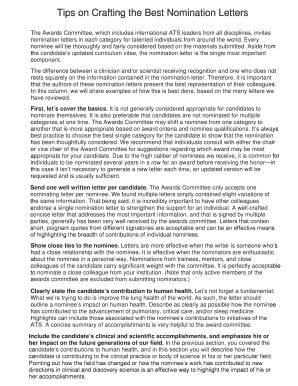 Fillable Online Tips on Crafting the Best Nomination Letters Fax Email ...