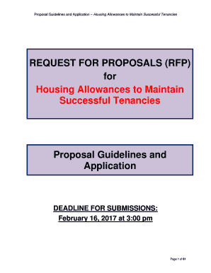 Fillable Online Proposal Guidelines and Application Housing Allowances ...