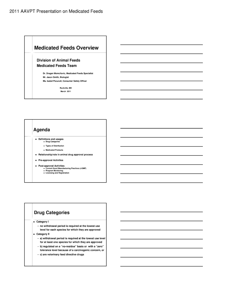 Fillable Online aavpt Medicated Feeds Overview - aavpt Fax Email Print ...