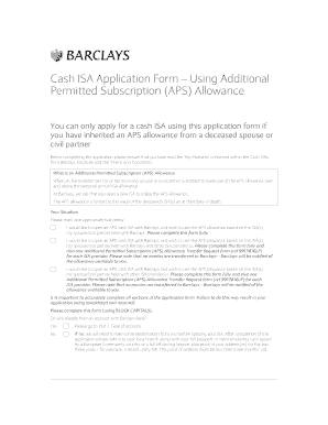 Fillable Online Cash ISA Application Form Using Additional Fax Email ...