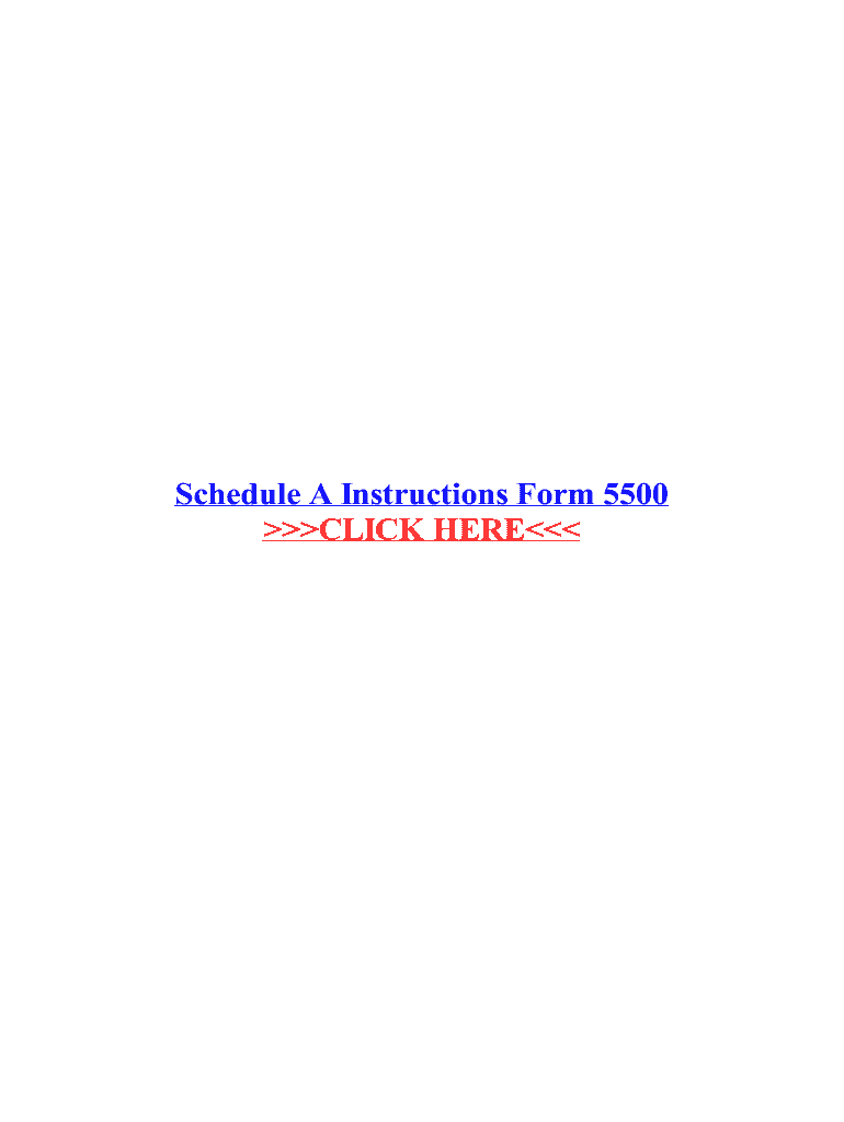 Fillable Online Schedule A Instructions Form 5500 Fax Email Print ...