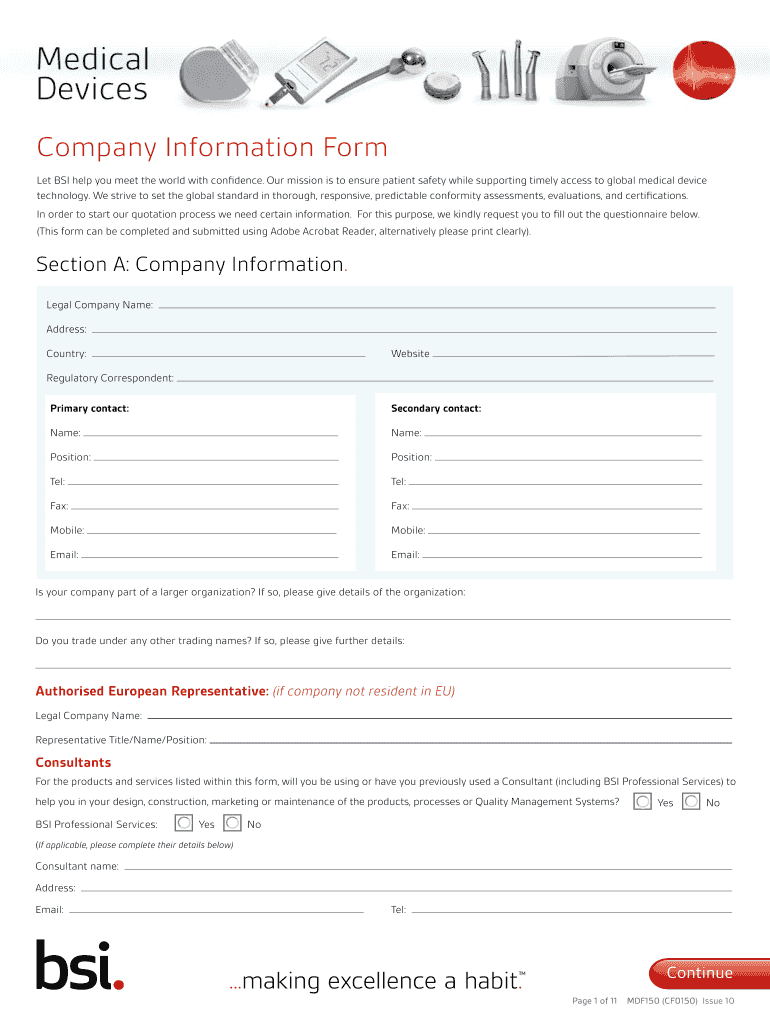 Fillable Online Company Information Form - BSI Group Fax Email Print ...