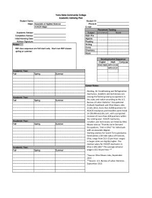 Fillable Online Academic Advising Plan Fax Email Print - pdfFiller