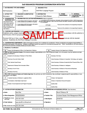 Fillable Online dtic DoD ISSUANCES PROGRAM COORDINATION INITIATION Fax ...
