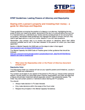 Fillable Online STEP Guidelines: Lasting Powers of Attorney and ...