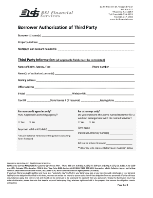 Fillable Online Borrower Authorization of Third Party Fax Email Print ...