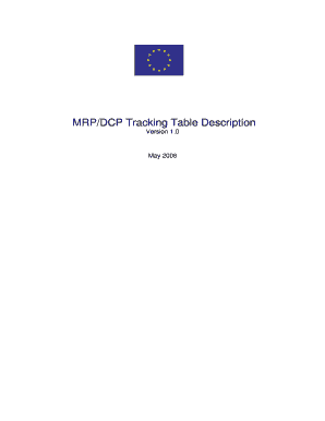 Fillable Online MRP/DCP Tracking Table Description Fax Email Print ...