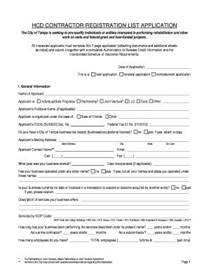 Fillable Online tampagov HCD CONTRACTOR REGISTRATION LIST APPLICATION ...