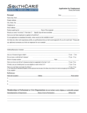 Fillable Online SC Employment Application Fax Email Print - pdfFiller
