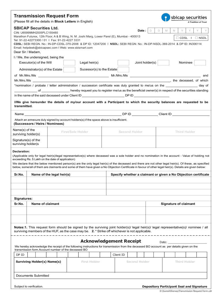 Fillable Online Transmission Request Form.cdr Fax Email Print - pdfFiller