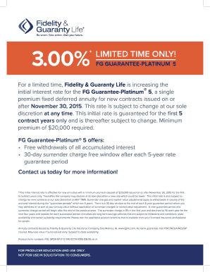 Fillable Online Fidelity & Guaranty Life is increasing the FG Guarantee ...