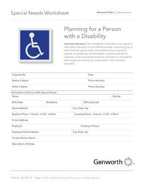 Fillable Online Special Needs Worksheet Fax Email Print - pdfFiller