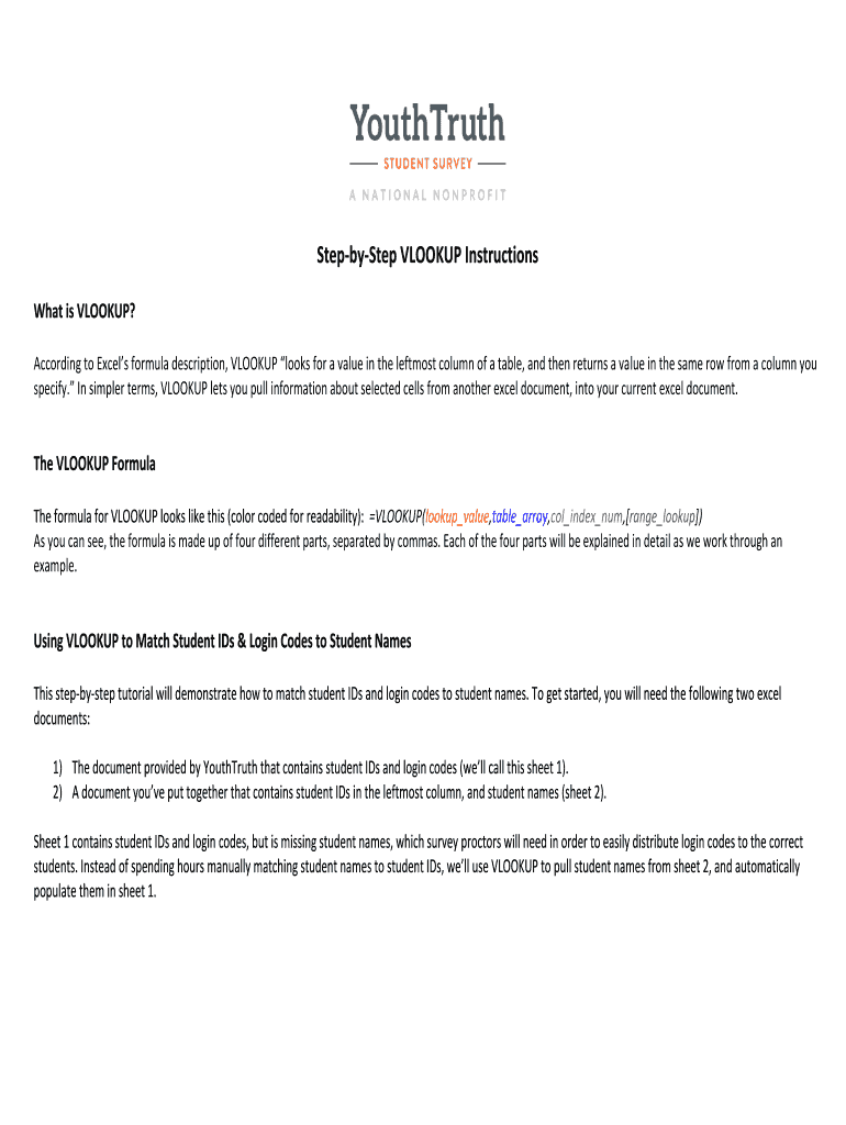 Fillable Online Step-by-Step VLOOKUP Instructions Fax Email Print ...